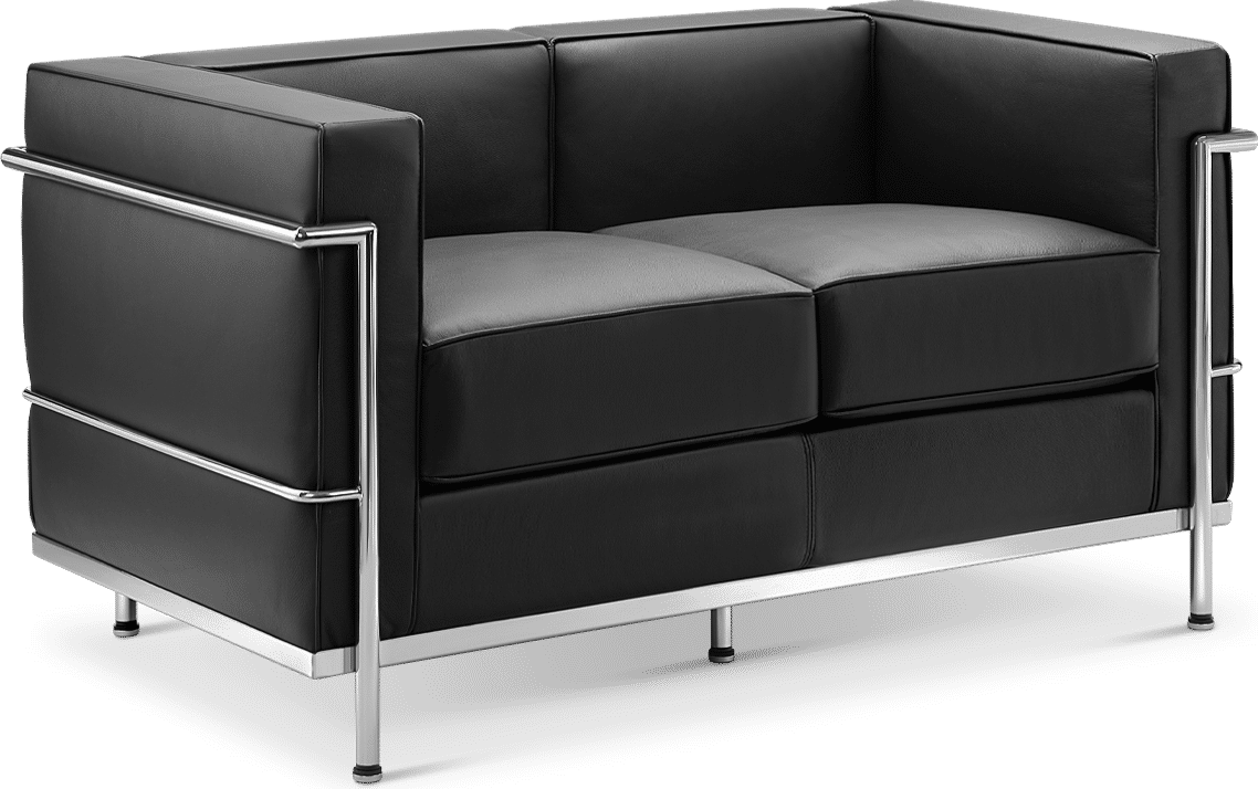 Le Corbusier insp LC2 Petit Confort Loveseat Sofa
